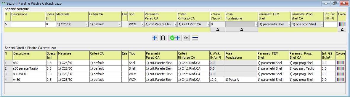 Sezioni Pareti e Piastre